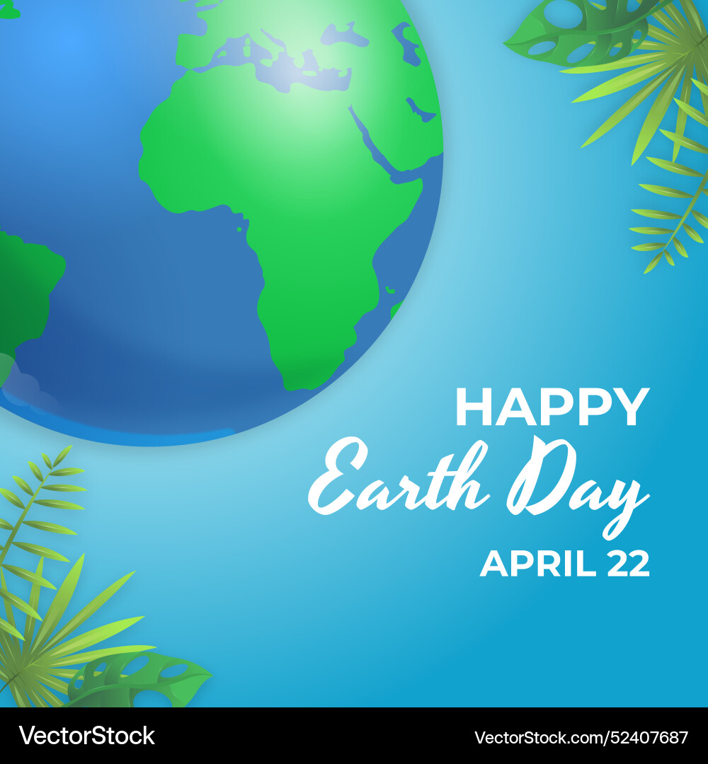 Realistic earth day instagram posts collection Vector Image