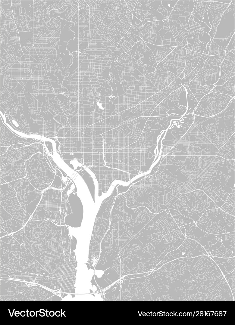 Washington DC Street Map Royalty Free Vector Image