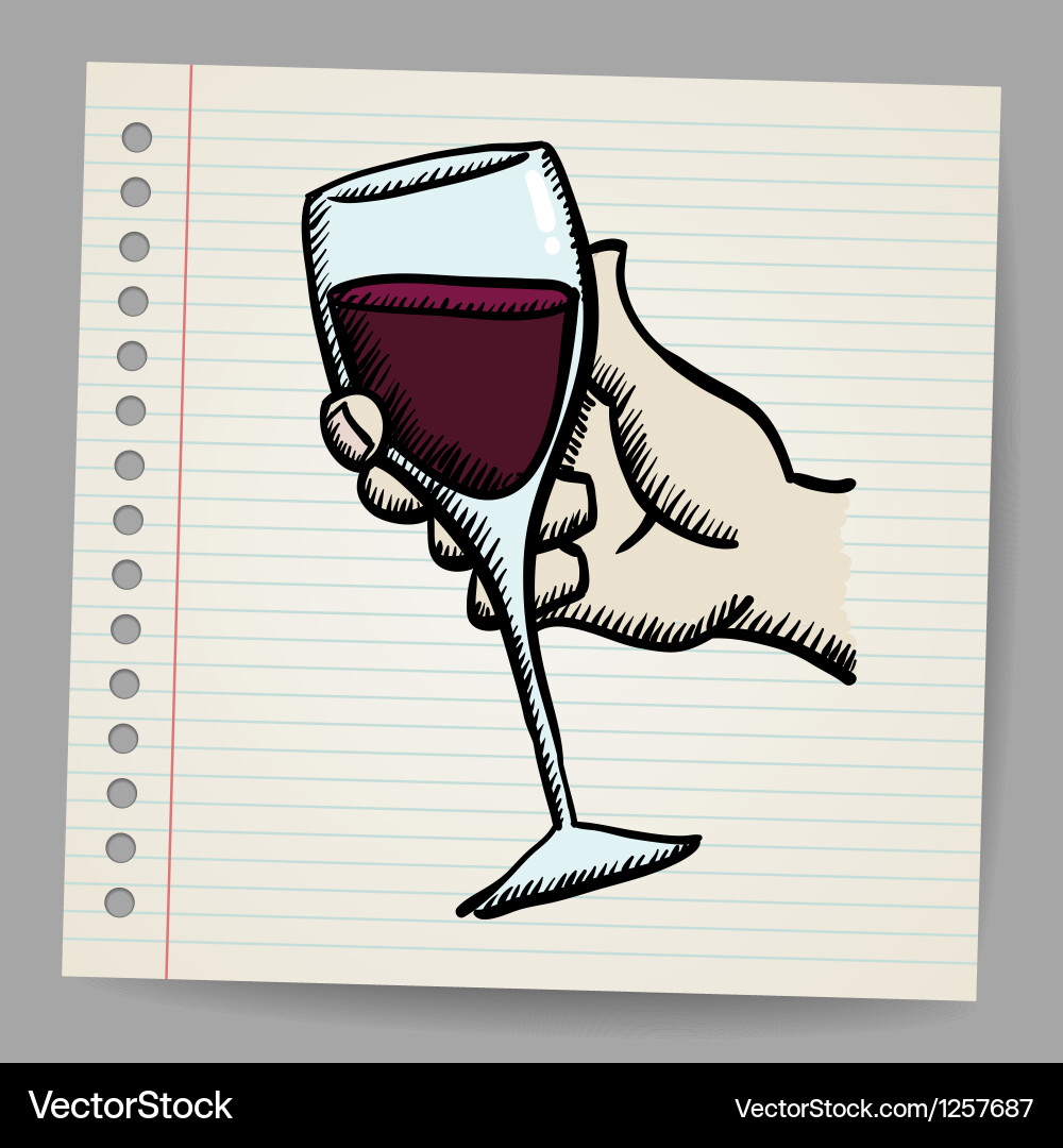 Wine doodle Royalty Free Vector Image - VectorStock