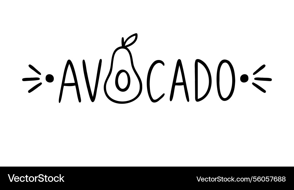 Avocado fruit logo template and lettering Vector Image