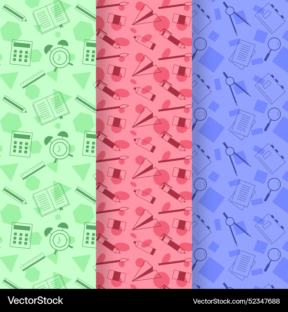 Back to school pattern collection Royalty Free Vector Image