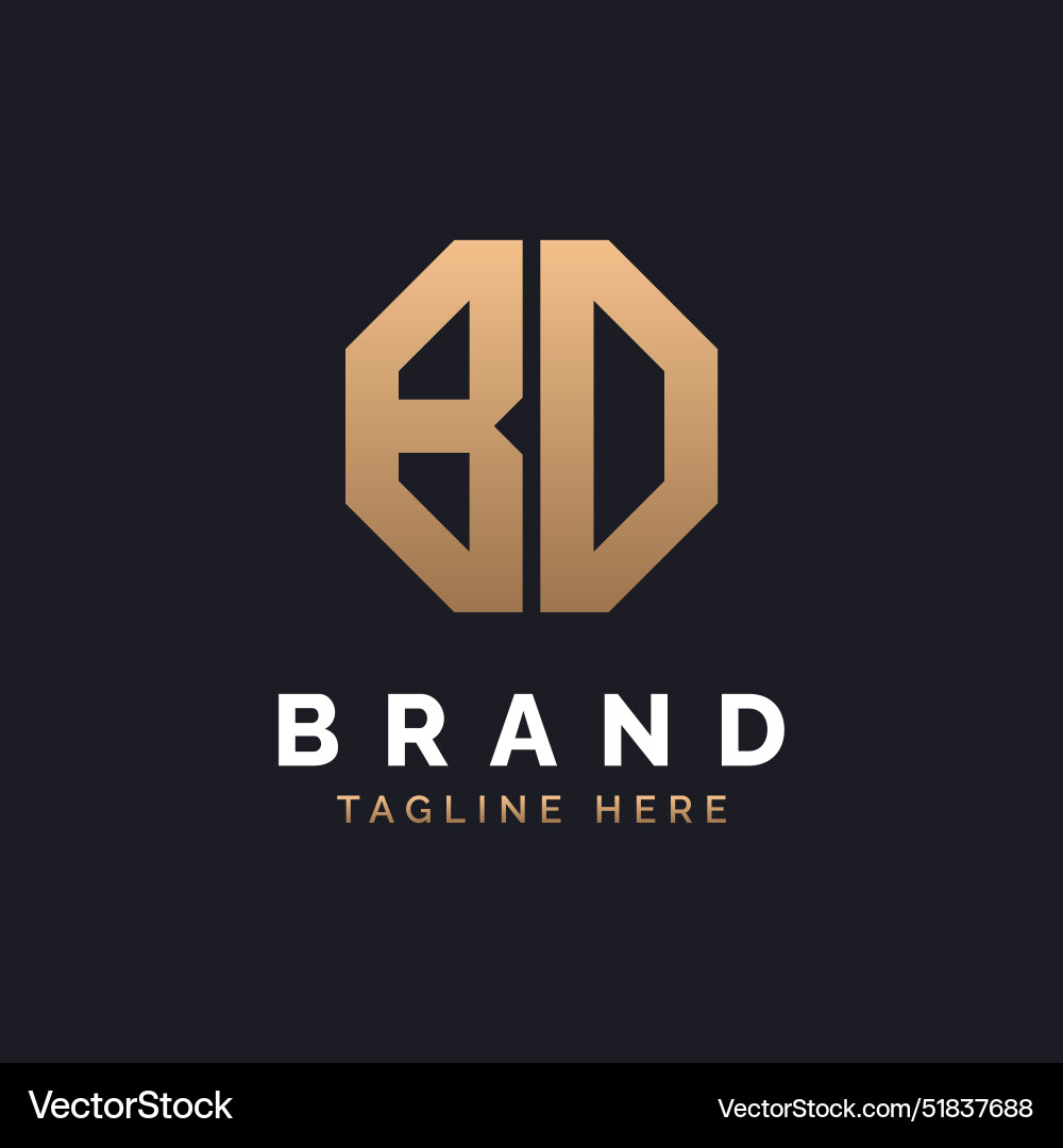 Bd logo design modern minimal elegant and luxury Vector Image