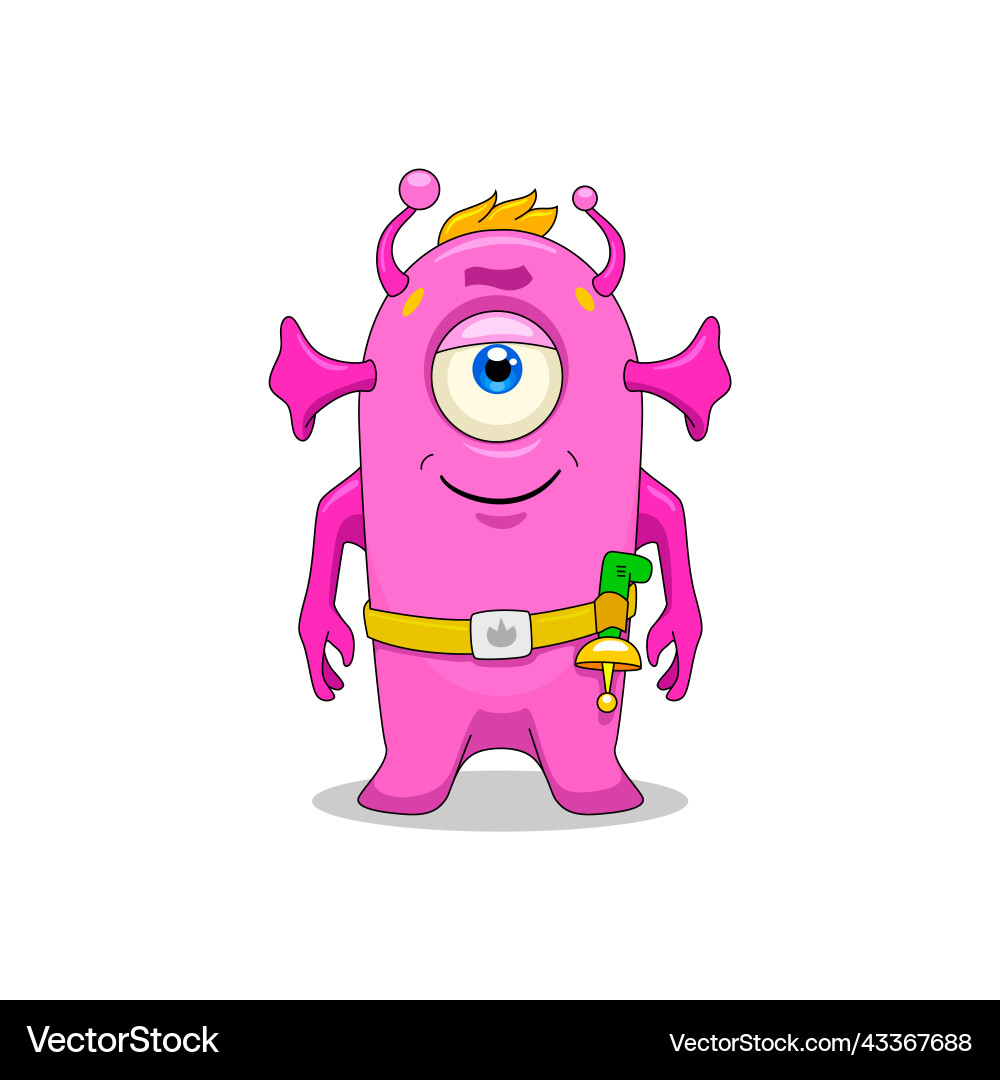 Cartoon funny childish alien Royalty Free Vector Image