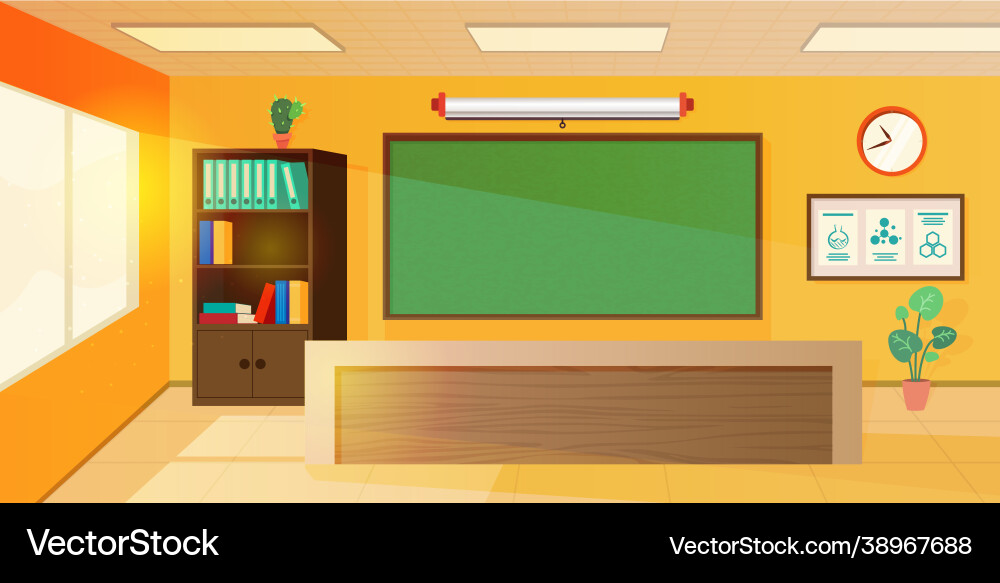 Classroom interior design background education Vector Image