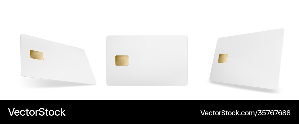 Credit card mockup isolated template with chip Vector Image
