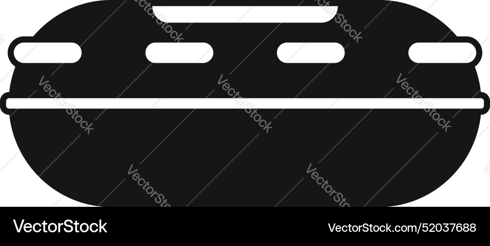 Inflatable boat floating on water in black Vector Image