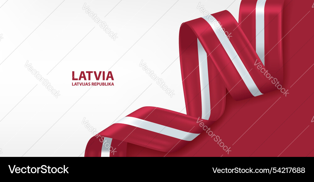Latvia 3d ribbon flag Royalty Free Vector Image