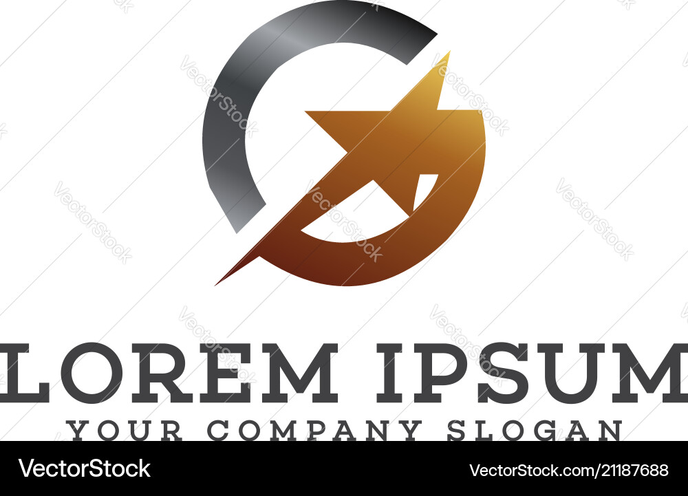 Letter g star logo design concept template Vector Image