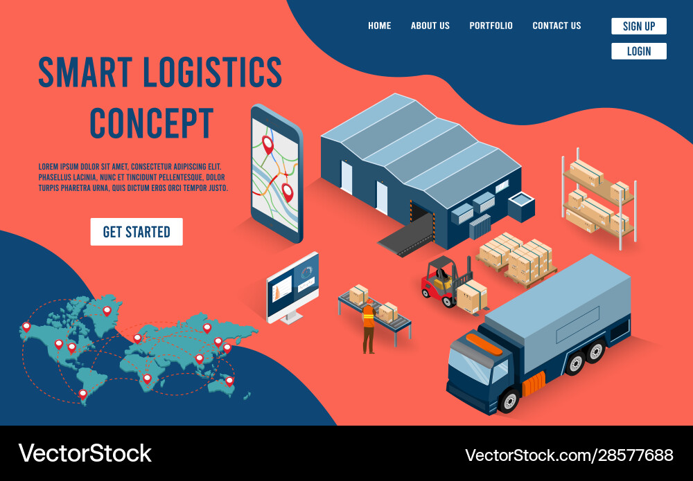 Smart logistics Royalty Free Vector Image - VectorStock
