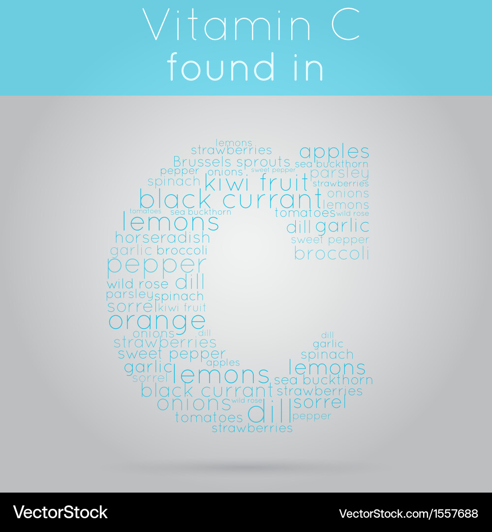 Vitamin c info-text background Royalty Free Vector Image