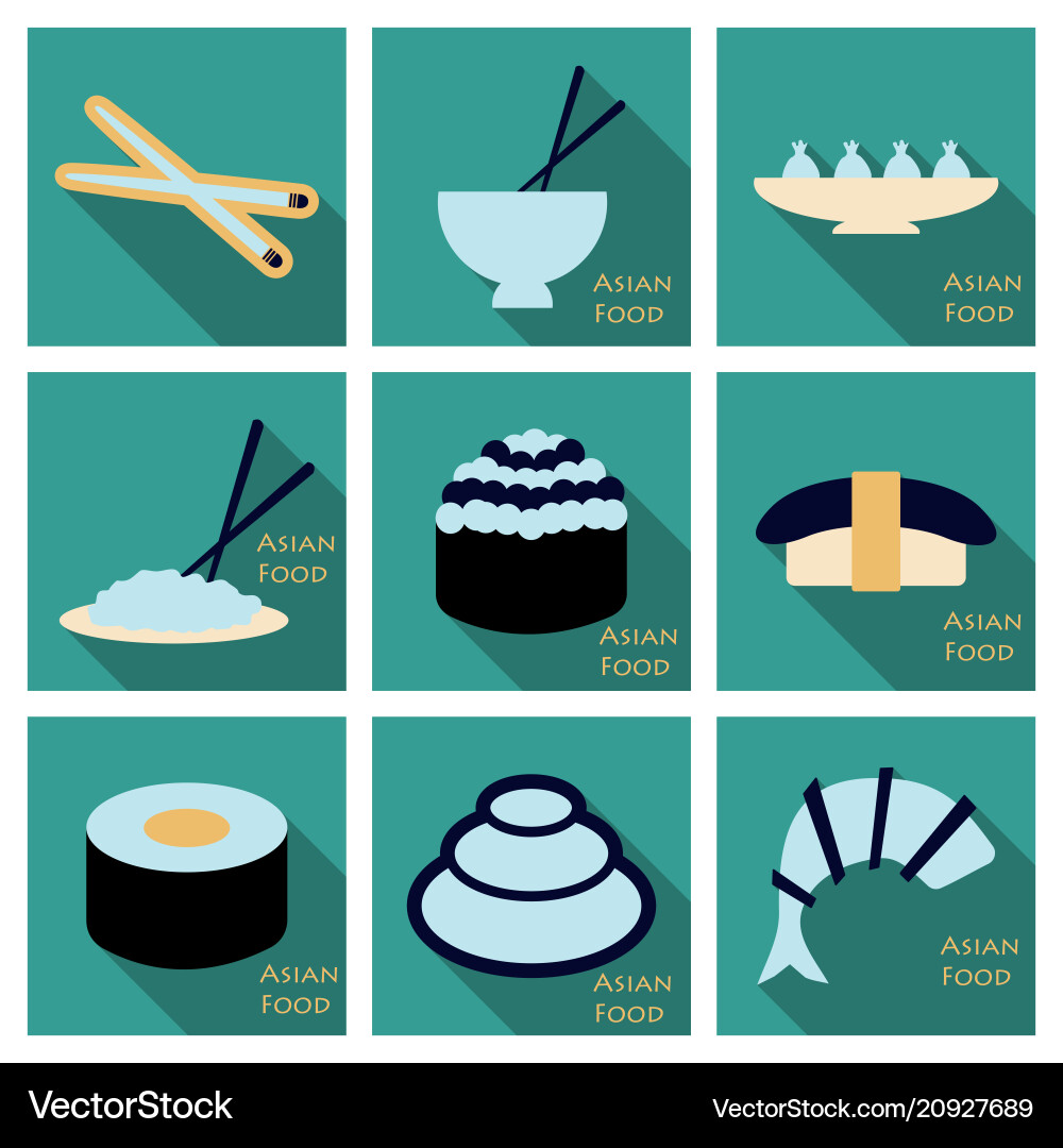 Asian food background poster Royalty Free Vector Image