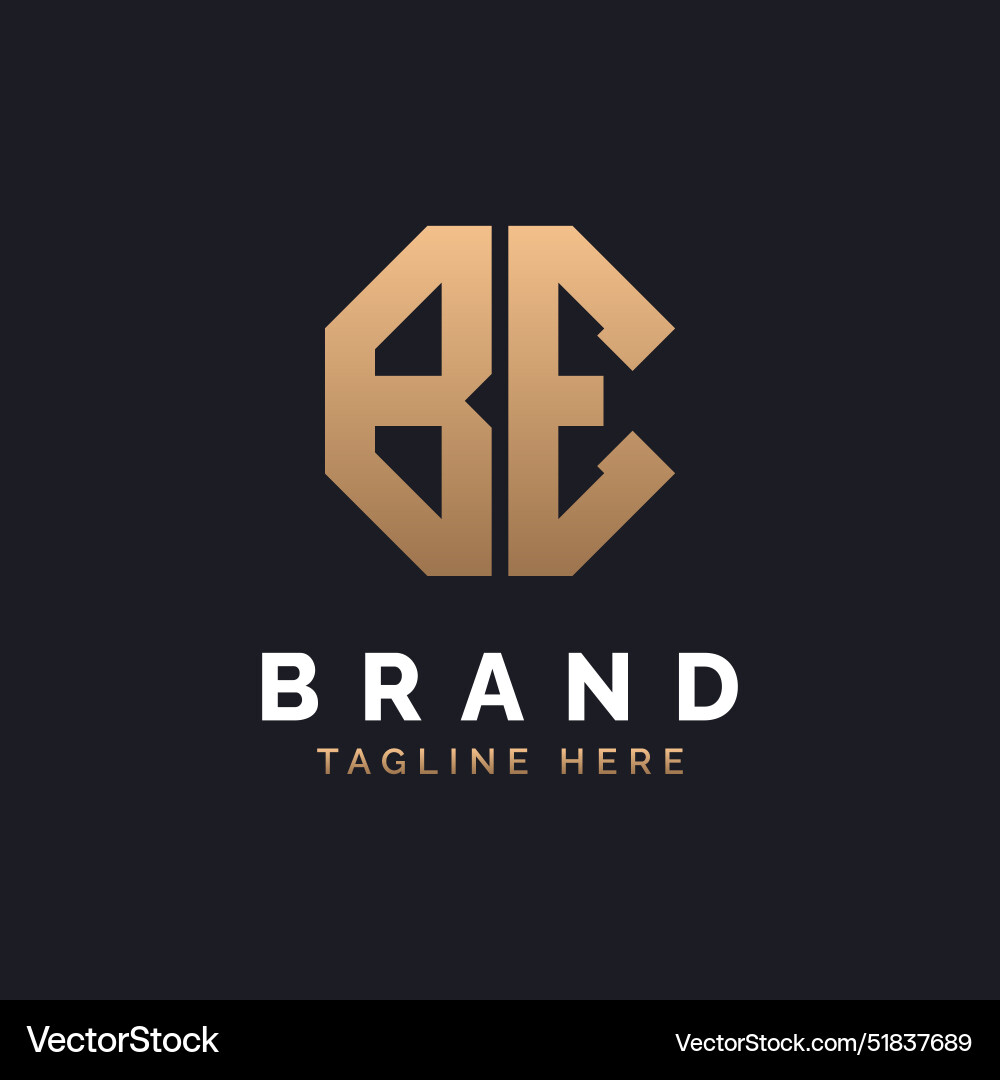 Be logo design modern minimal elegant and luxury Vector Image