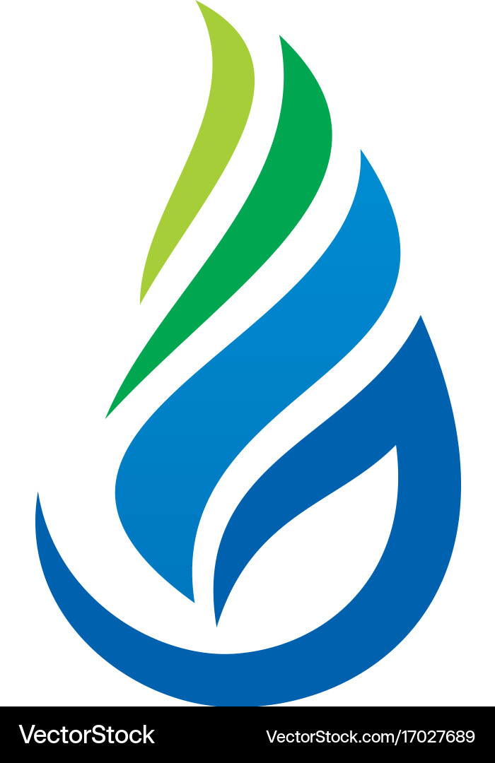 Blue gas water drop logo Royalty Free Vector Image