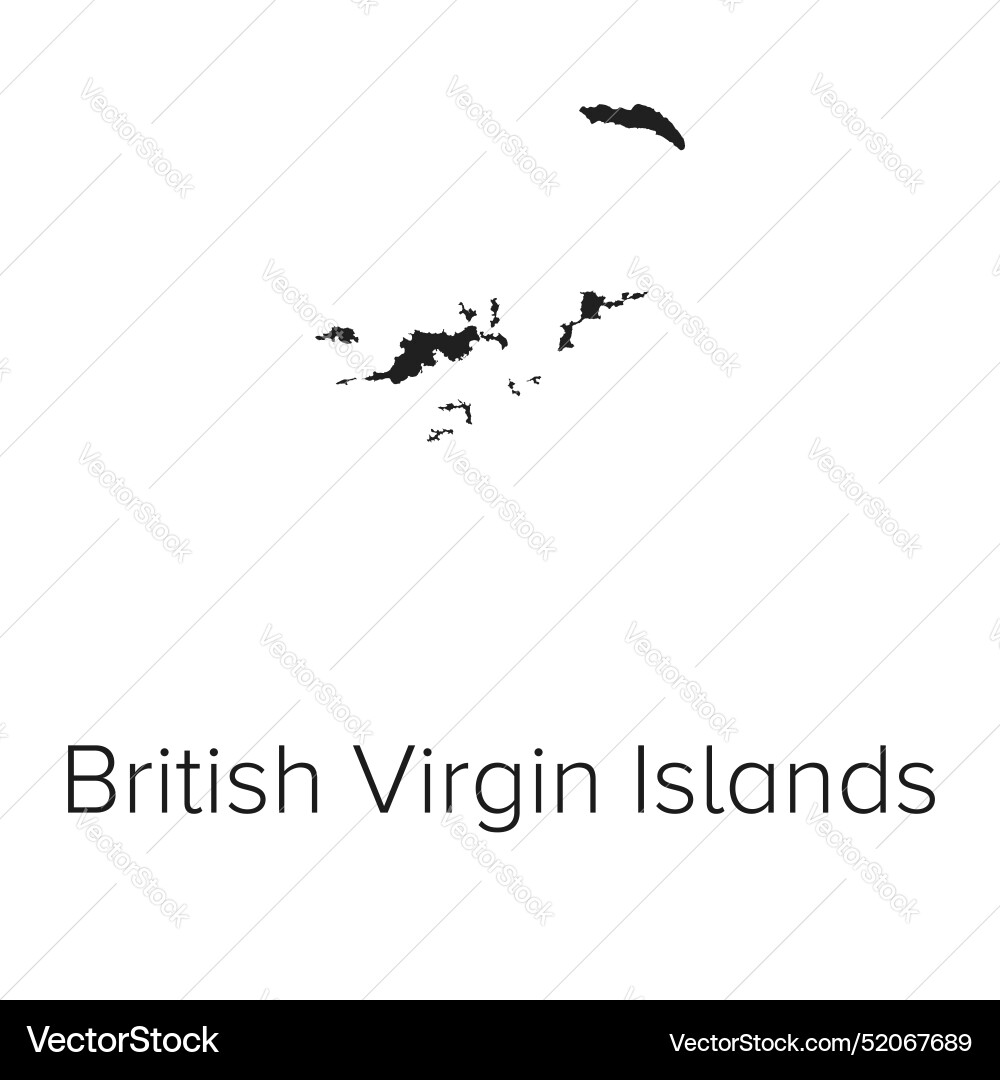 British virgin islands map - silhouette outline Vector Image