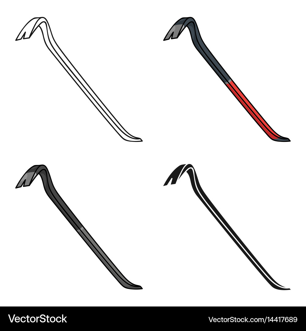 Crowbar icon in cartoon style isolated on white Vector Image