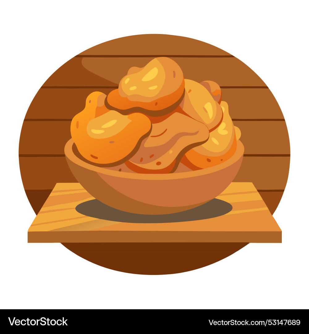 Crunchy fried pork cracklings displayed Royalty Free Vector