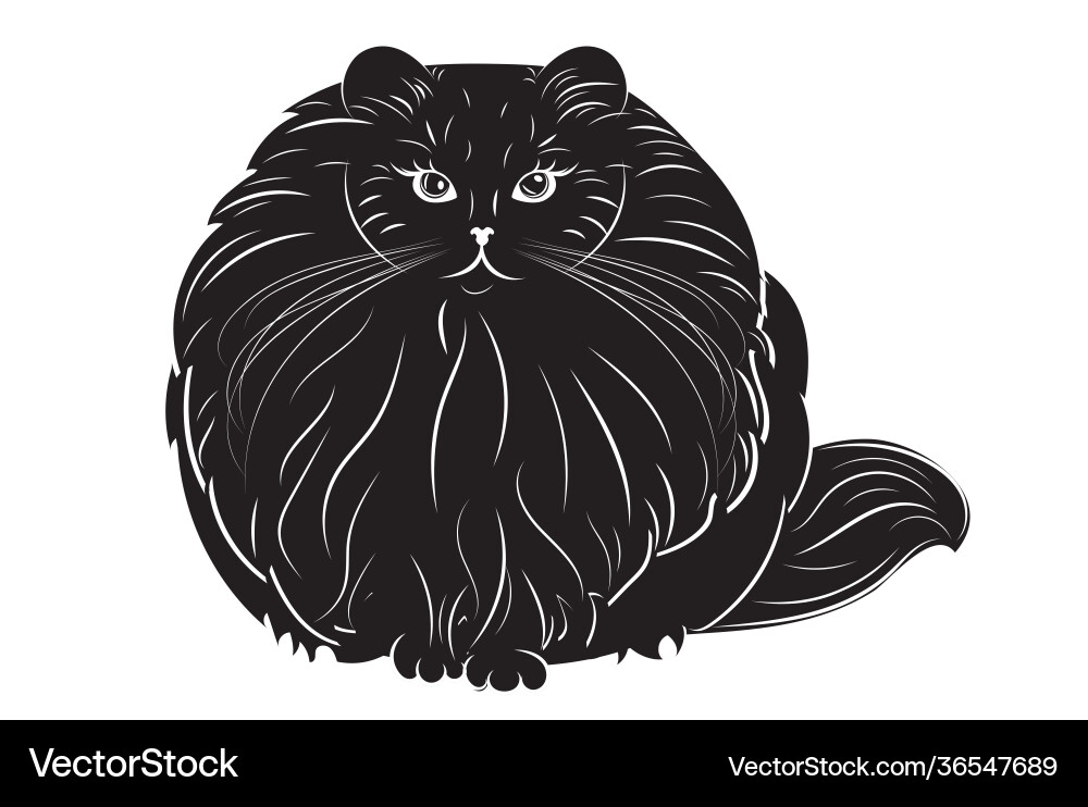 Fat and furry cat Royalty Free Vector Image - VectorStock