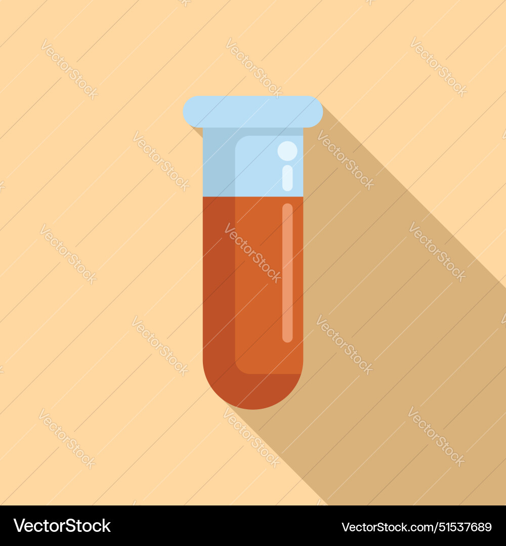 Flat design blood test tube icon Royalty Free Vector Image