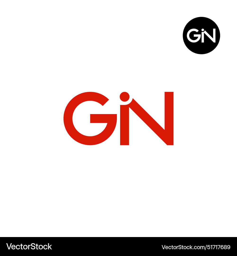 Gin logo letter monogram design Royalty Free Vector Image