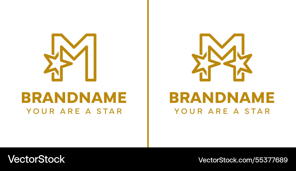 Letter m star logo set representing success Vector Image