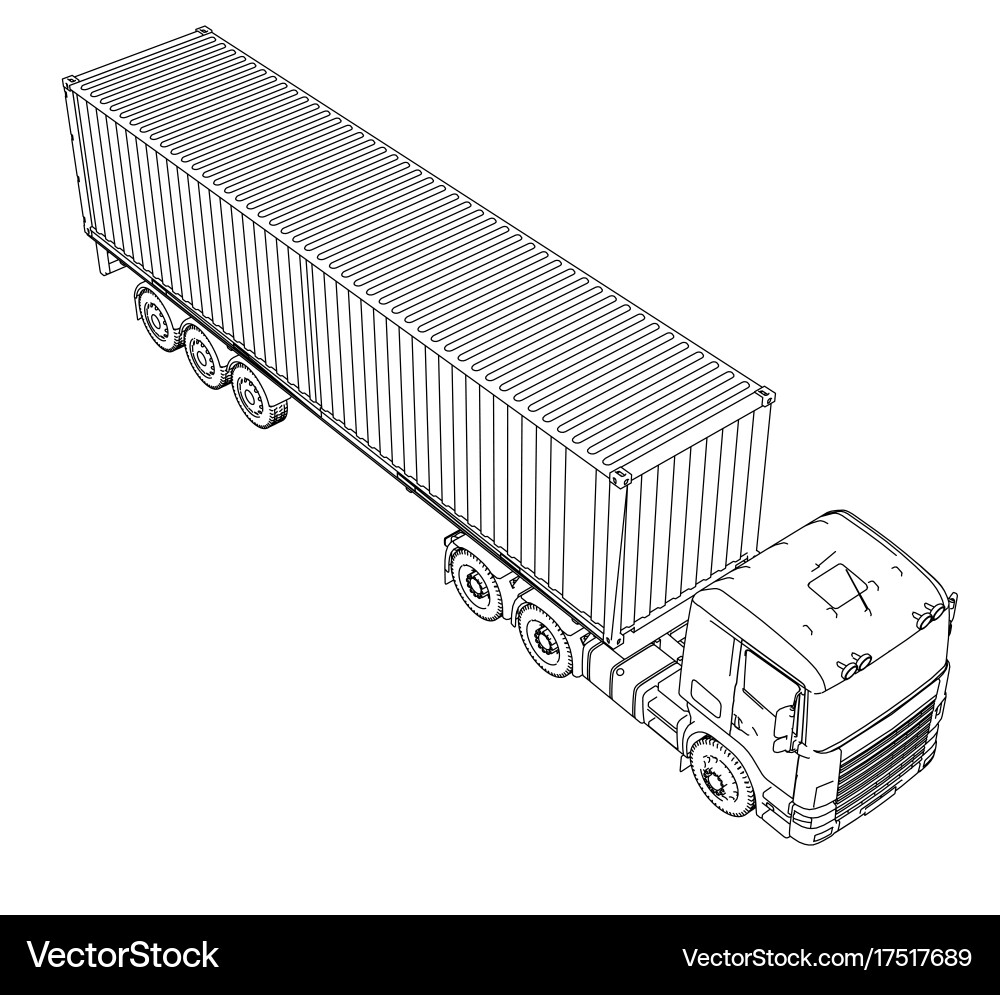 Logistic by container truck Royalty Free Vector Image