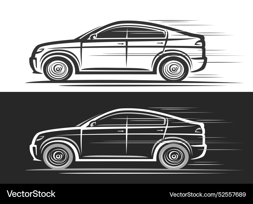 Logo for fastback car Royalty Free Vector Image
