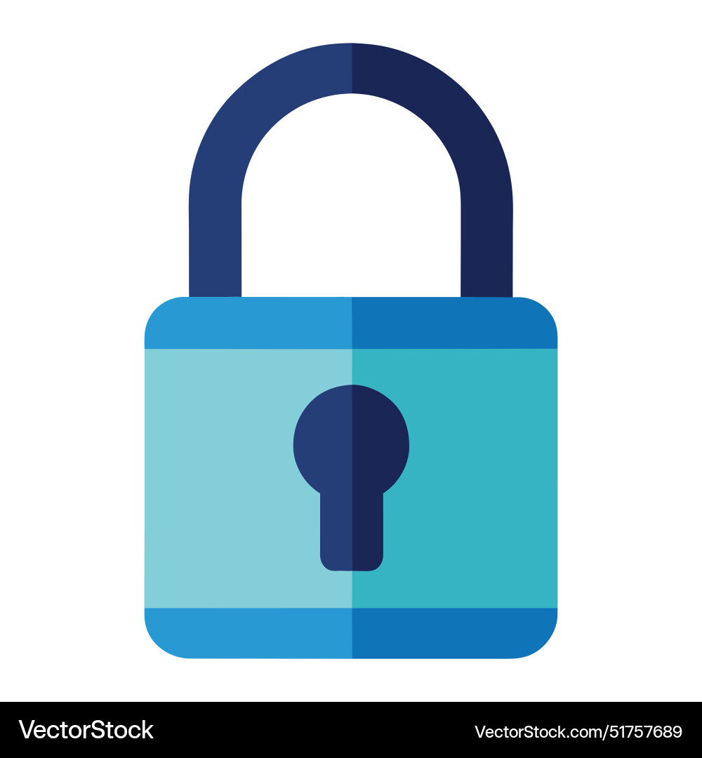 Padlock flat icon on white background Royalty Free Vector