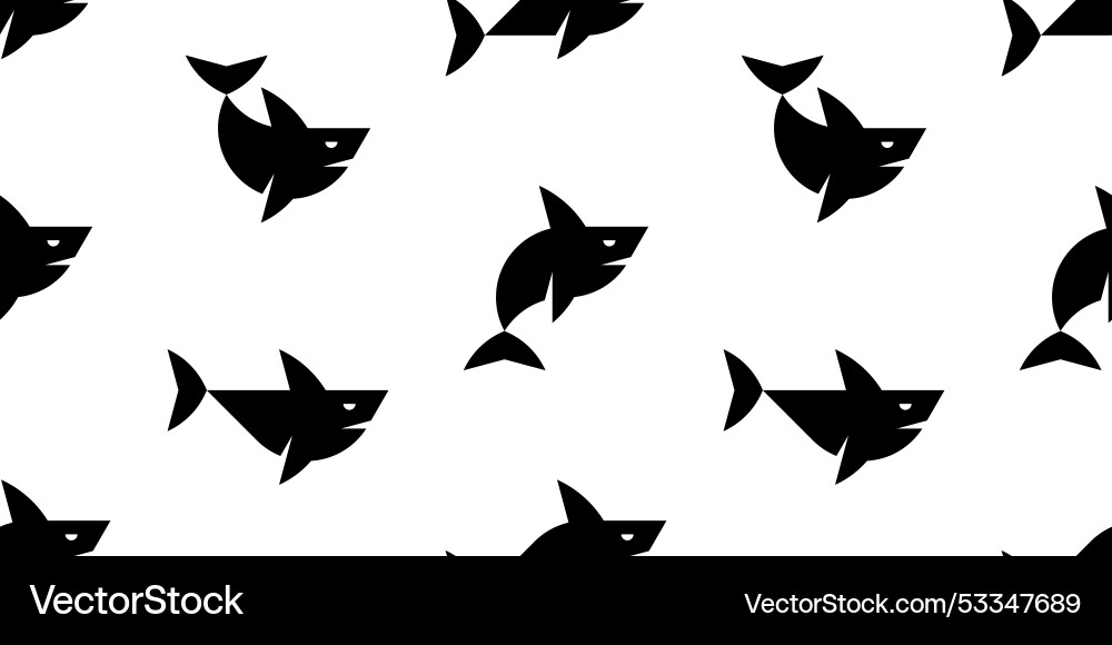 Seamless pattern with shark Royalty Free Vector Image