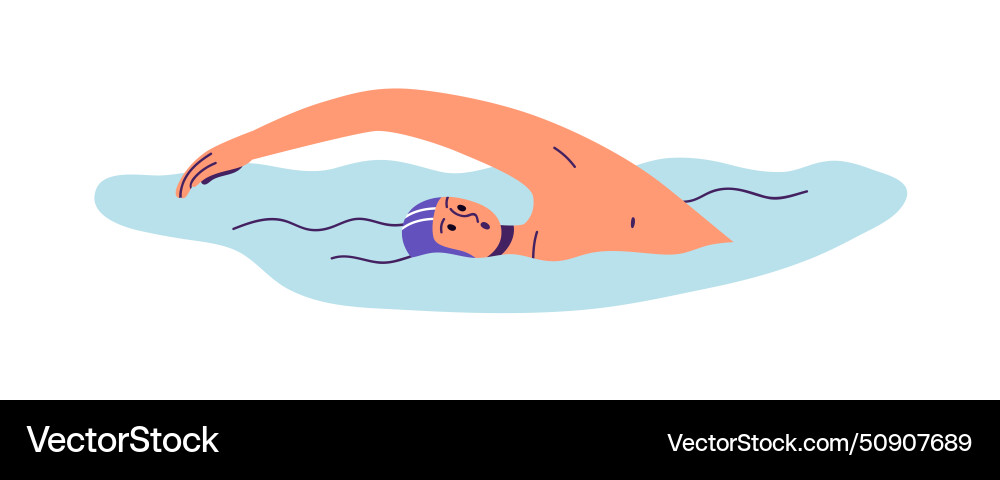 Swimmer in water man professional athlete Vector Image