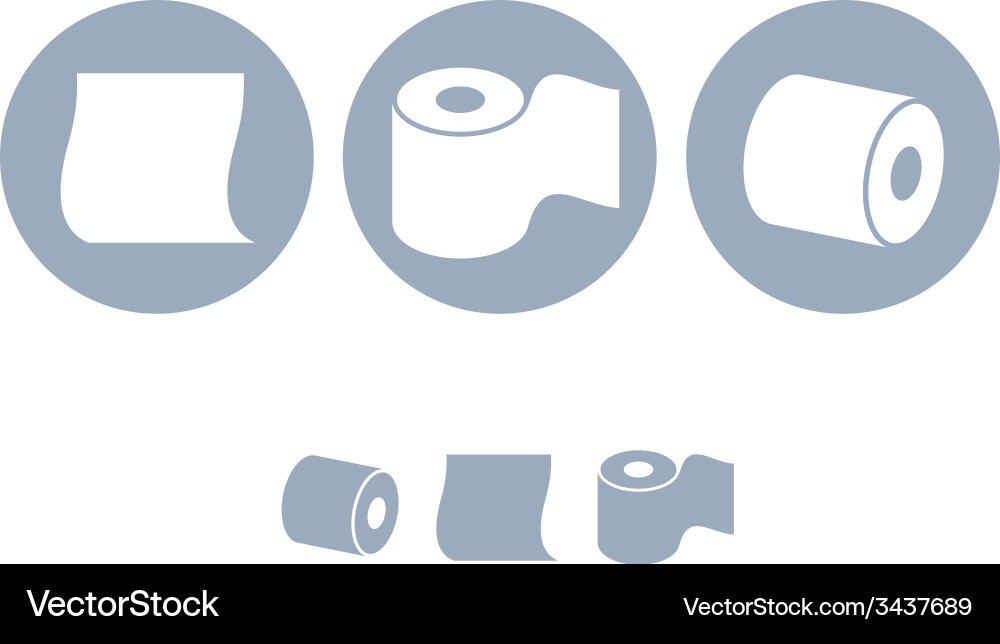 Toilet Paper Icon Collection Royalty Free Vector Image