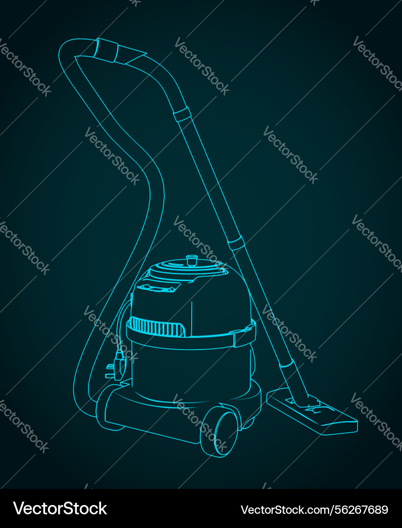 Vacuum cleaner blueprint Royalty Free Vector Image