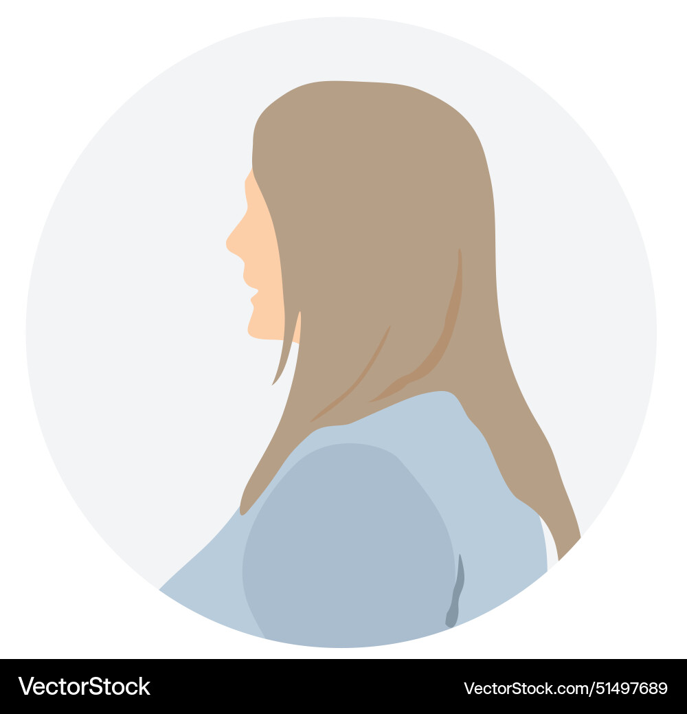 Woman in casual side portrait Royalty Free Vector Image