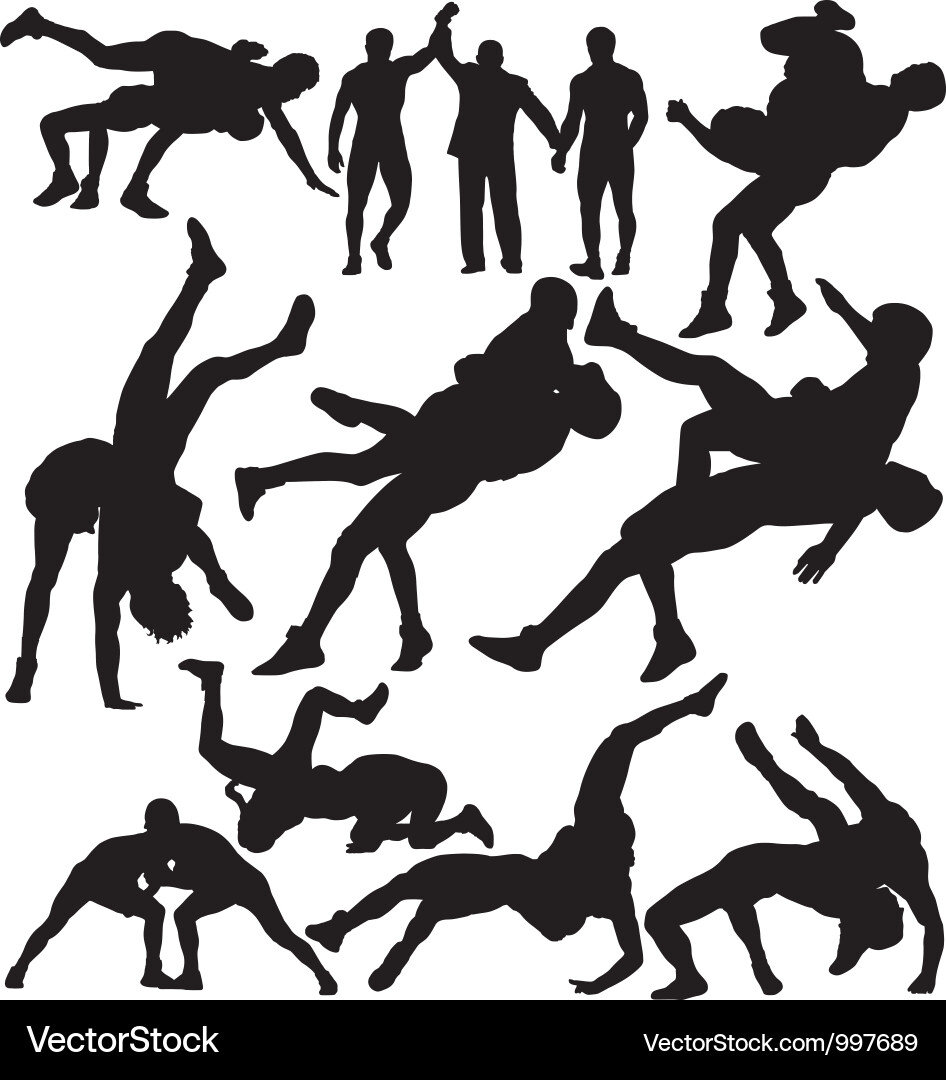 Wrestling Silhouette Vector Images (over 1,700)