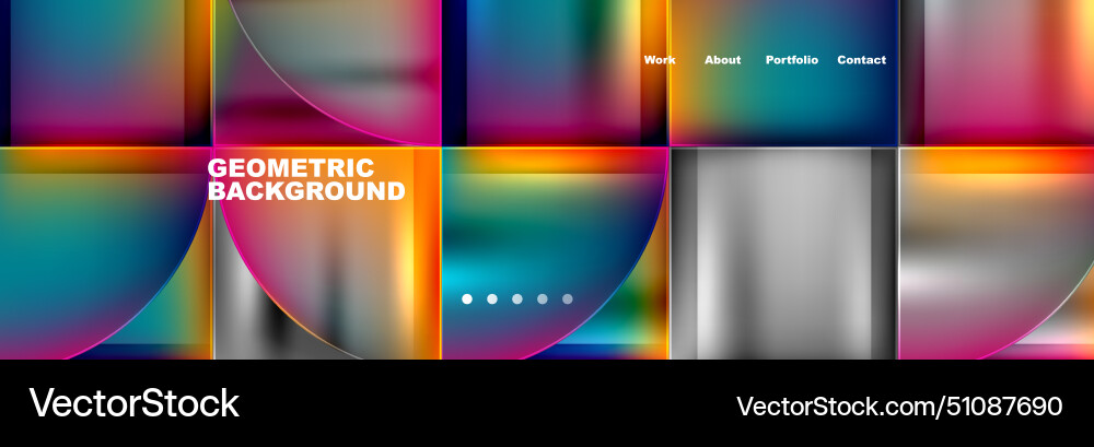 A colorful geometric background with squares Vector Image