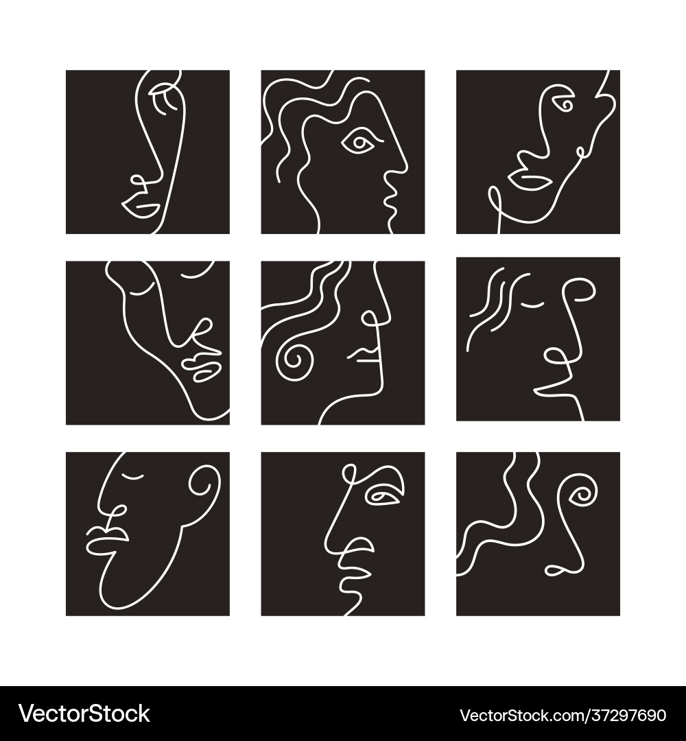 Abstract faces art Royalty Free Vector Image - VectorStock
