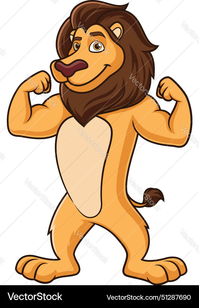 Lion flexing muscles Royalty Free Vector Image