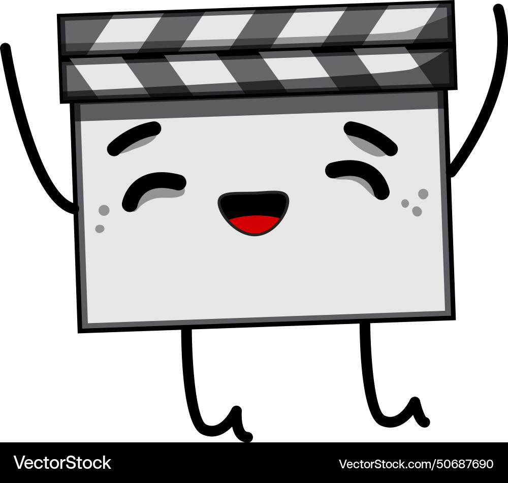 Nehmen Sie Clapping Board Charakter Cartoon Vektorbild