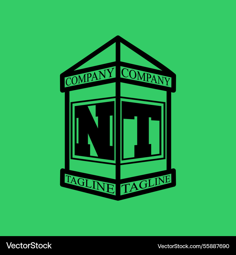 Nt initial house aesthetic logos collection Vector Image
