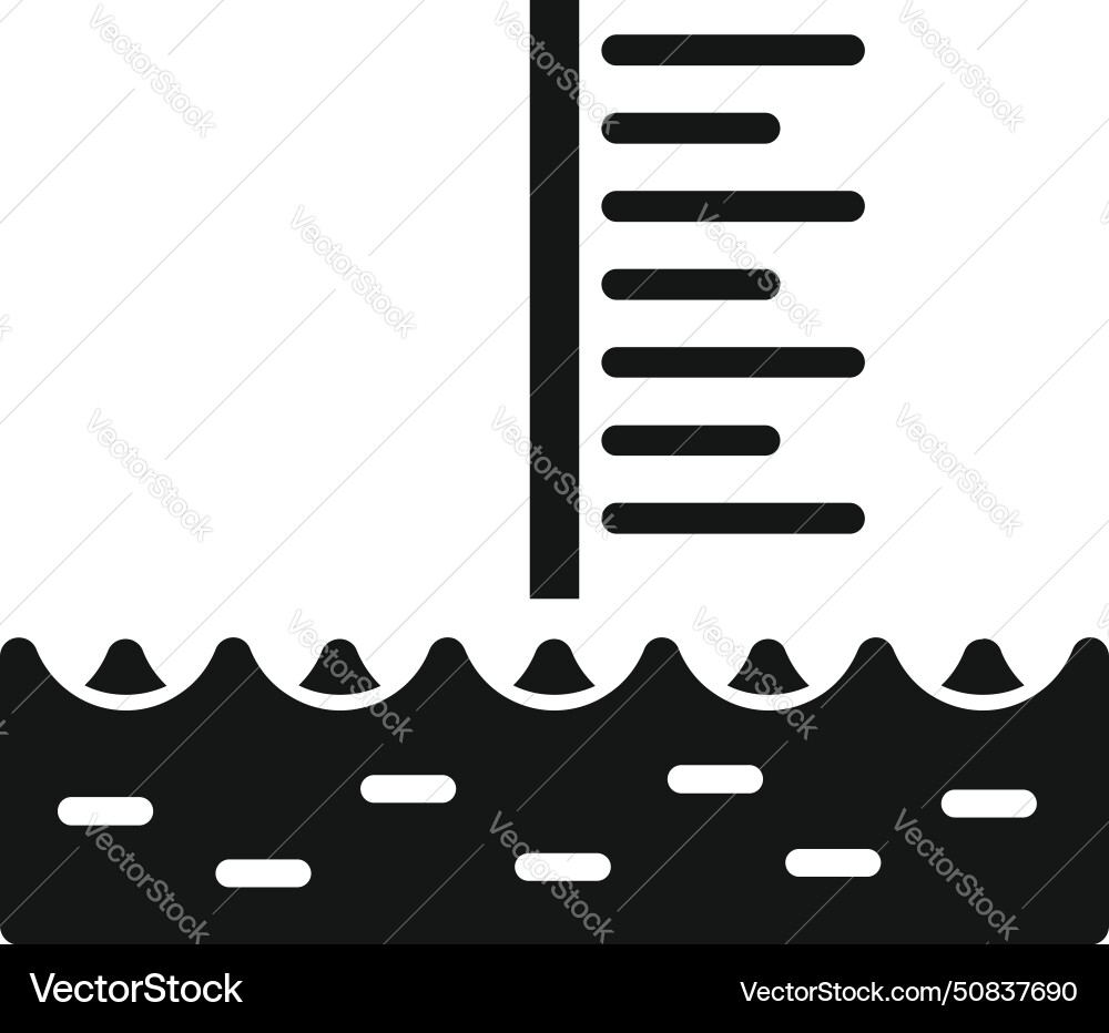 Sea level rise icon simple global climate Vector Image