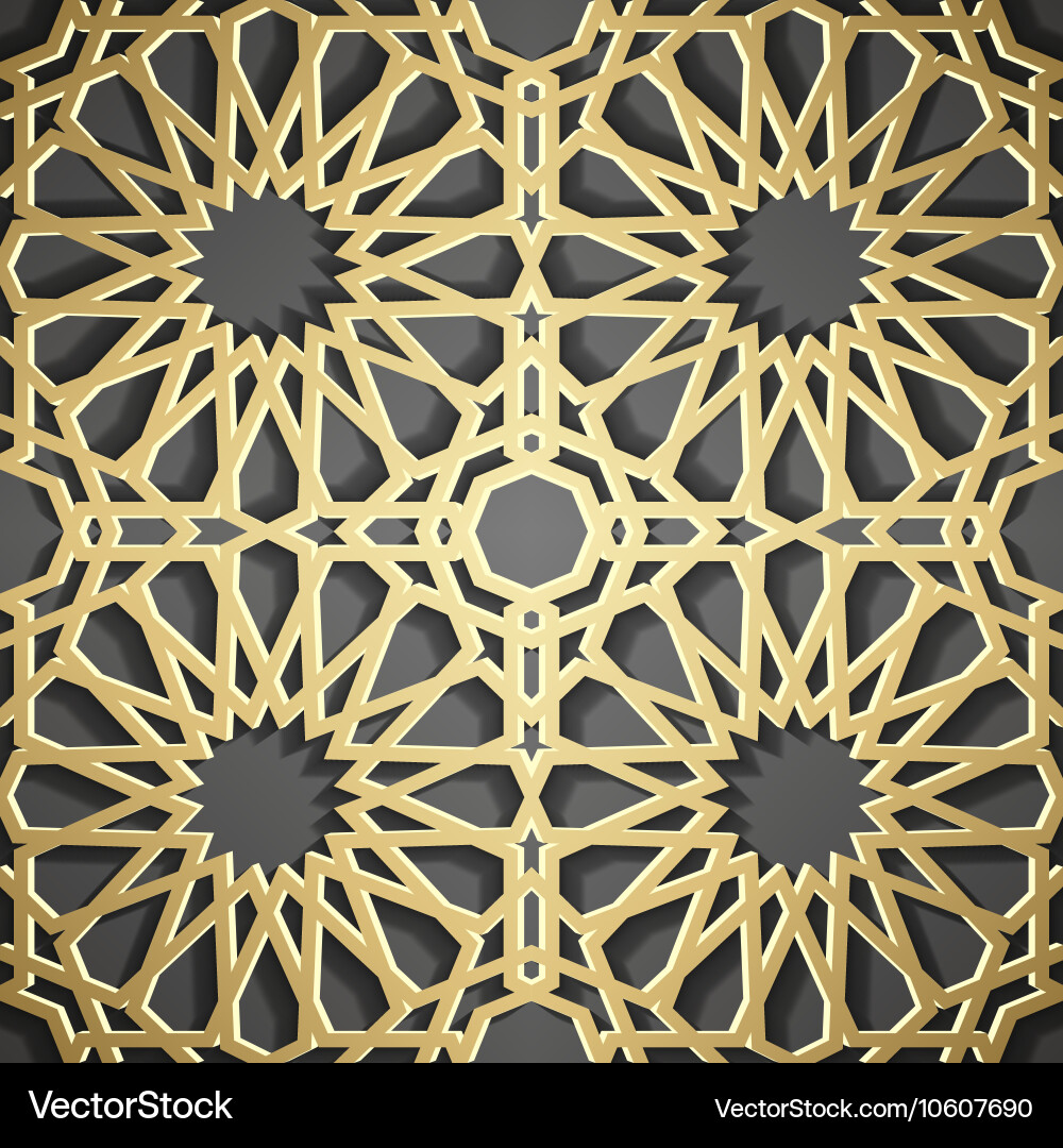 Seamless islamic pattern 3d traditional arabic Vector Image