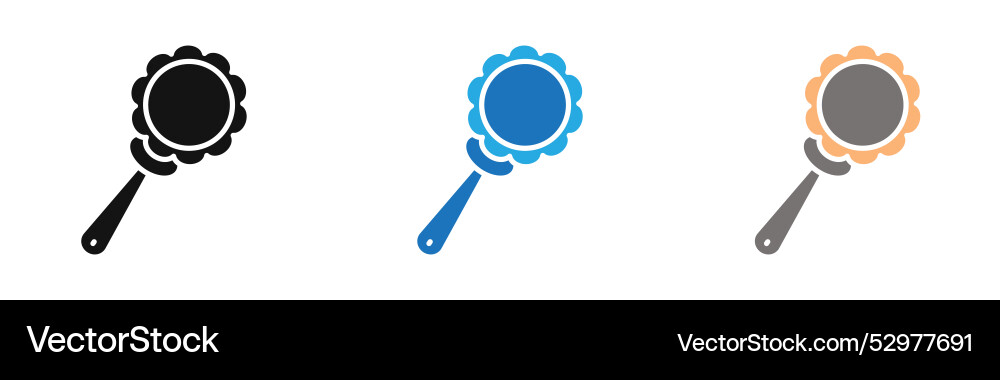 Baby rattle icon line art logo set Royalty Free Vector Image