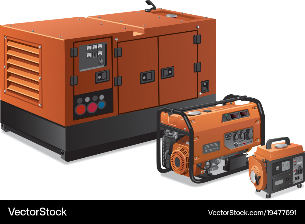 Big and small power generators Royalty Free Vector Image