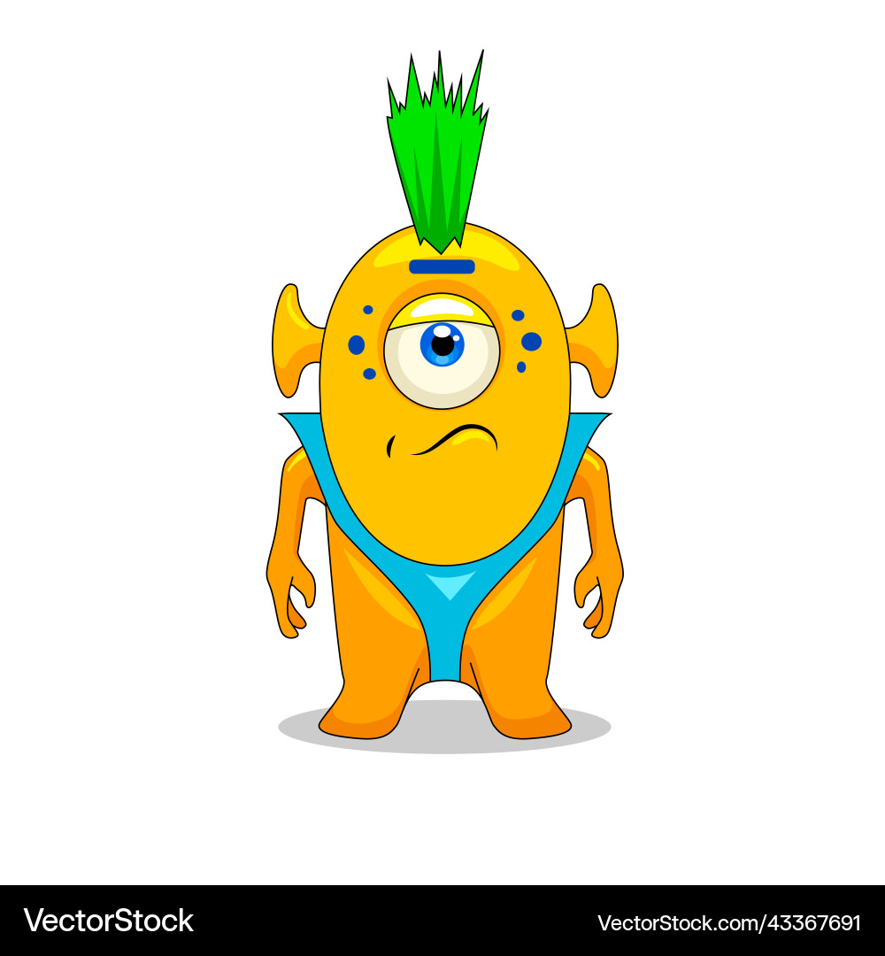Cartoon funny childish alien Royalty Free Vector Image