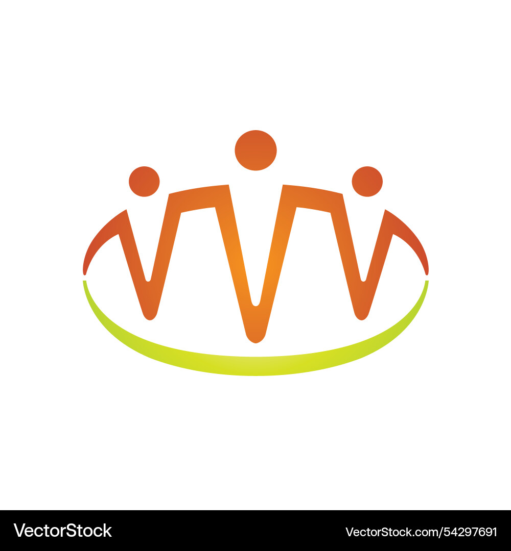 Creative colorful three people logo design Vector Image