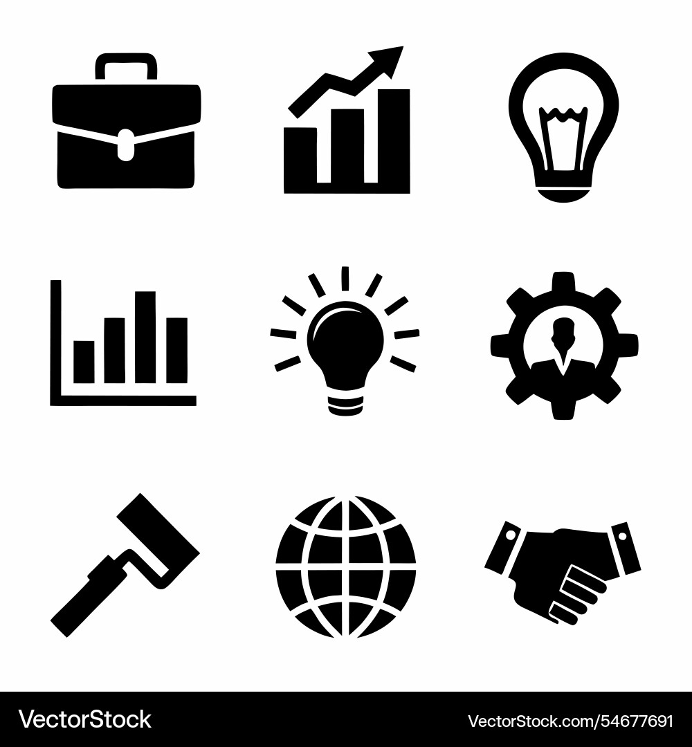 Enterprise-Icon-Sammlung Lizenzfreies Vektorbild