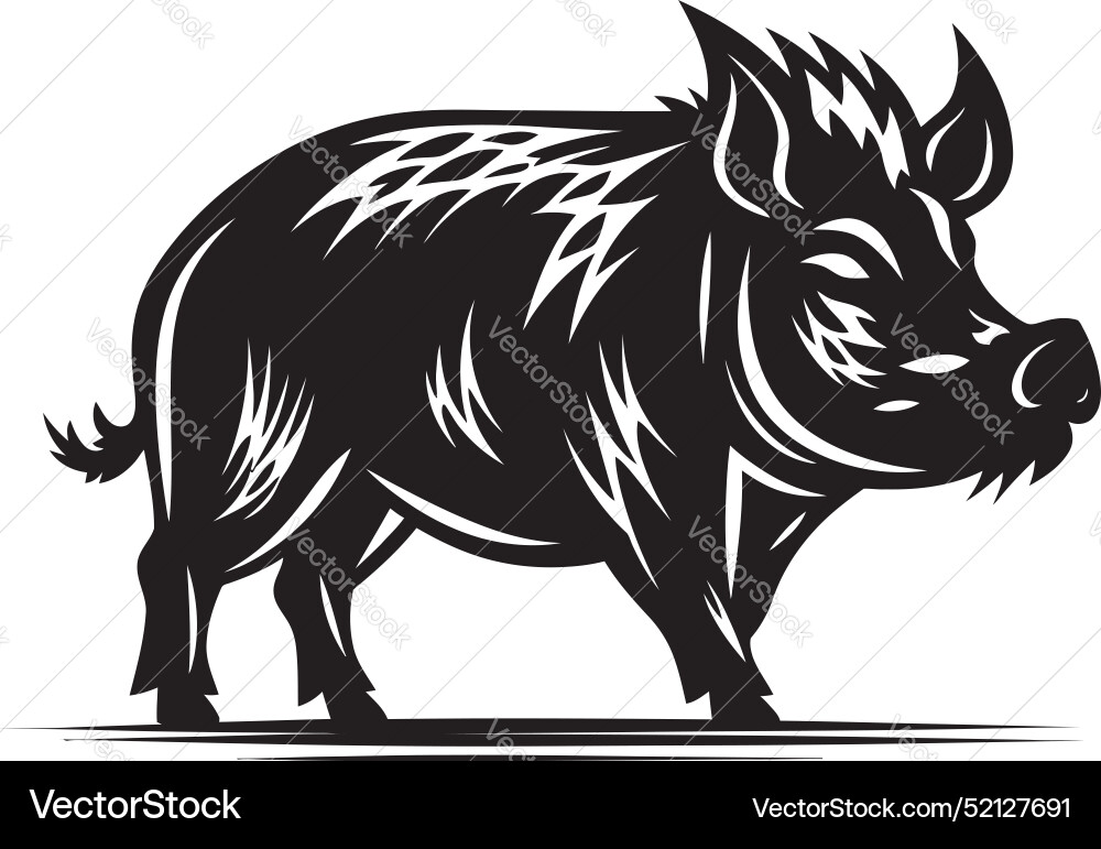 Ferine force wild boar emblem tusker triumph Vector Image