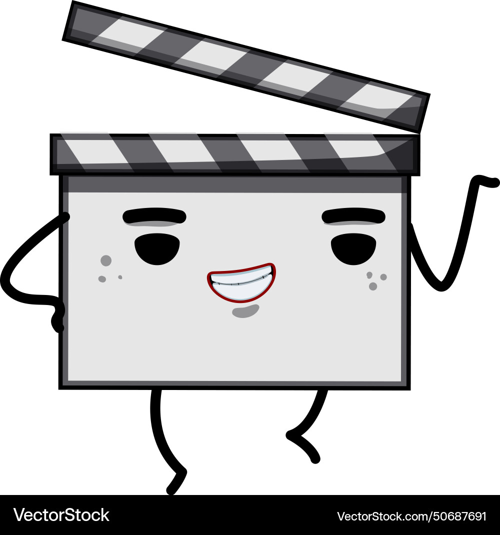 Hollywood clapper board character cartoon Vector Image