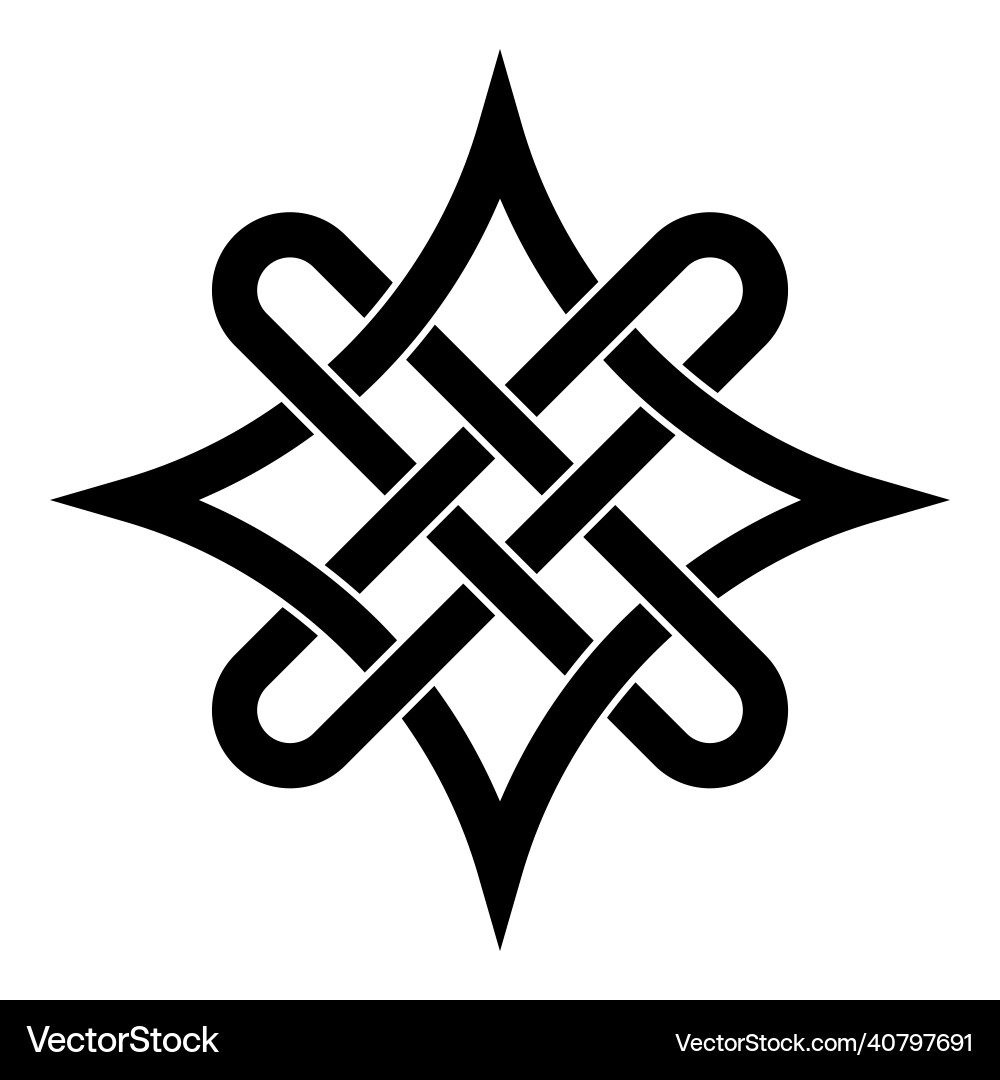 Quaternary celtic knot symbol choosing right path Vector Image
