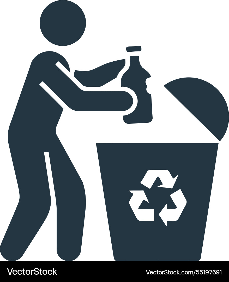 Recycling action icon Royalty Free Vector Image