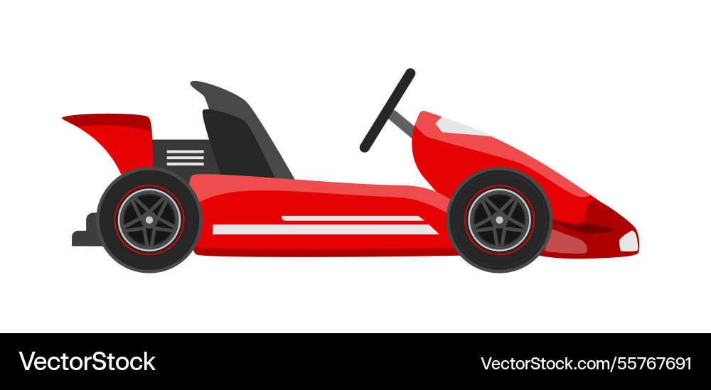 Red go kart isolated on white background Vector Image